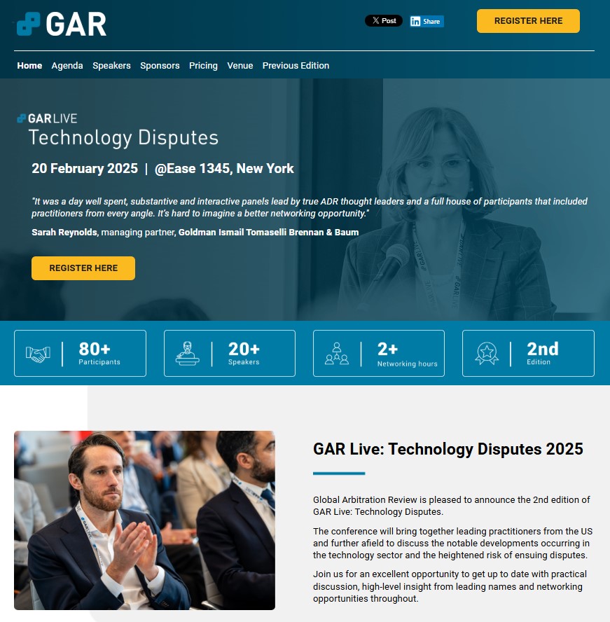 GAR Live: Technology Disputes 2025-Non-ArbitralWomen Paid